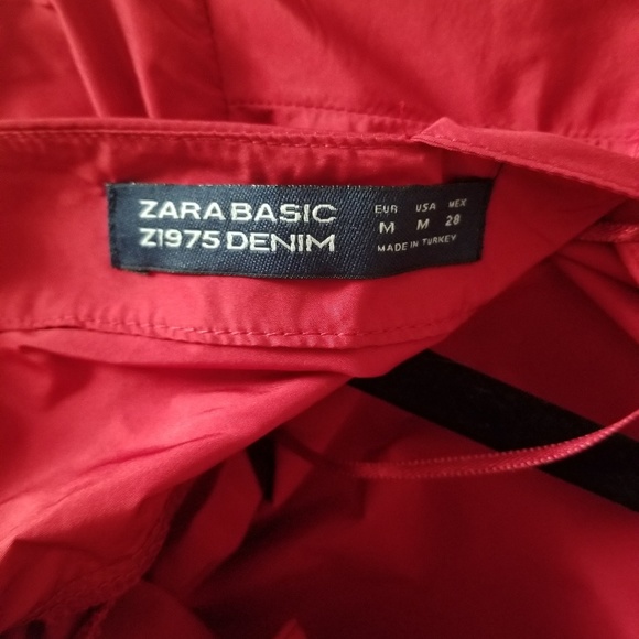 Zara | Dresses | Zara Red Ruffle Hem Dress | Poshmark